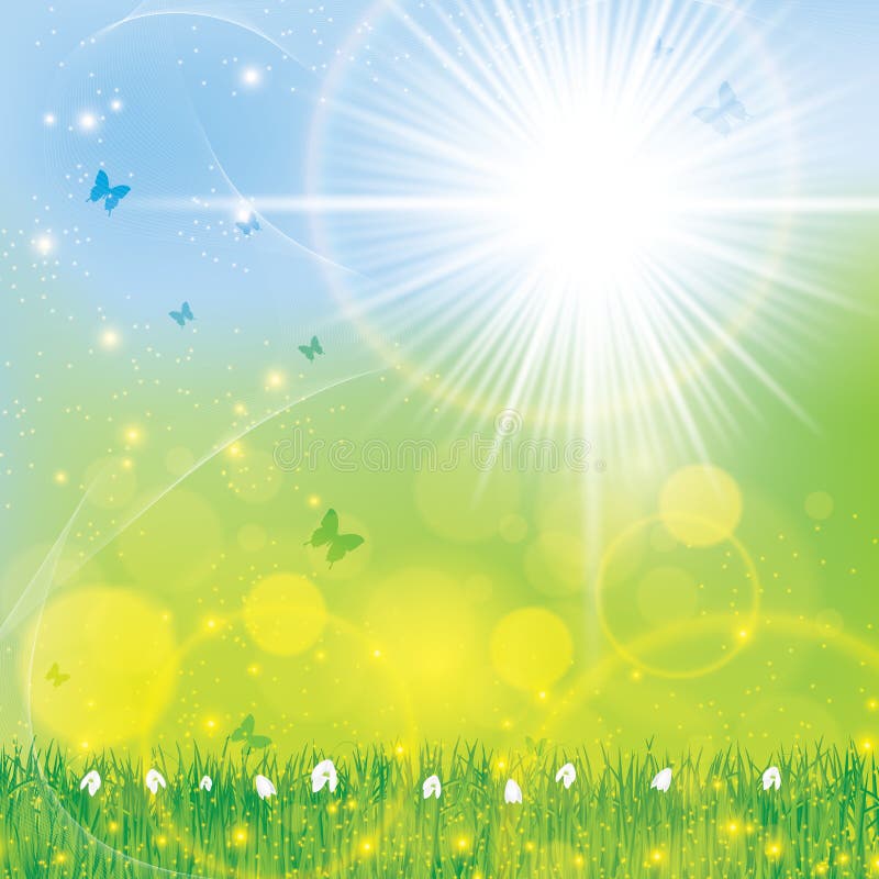 Landscape with rainbow stock vector. Illustration of blue - 52812775