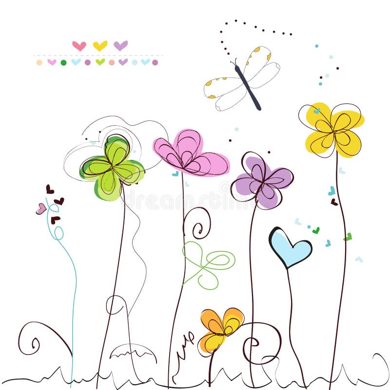 Abstract Spring Floral Greeting Card Vector Background Stock Vector ...