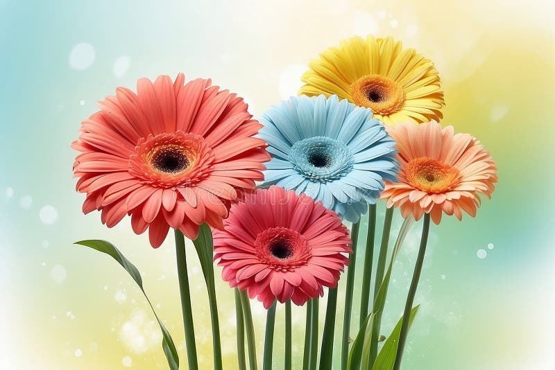 Abstract Spring Flower Background with Gerbera Stock Image - Image of ...