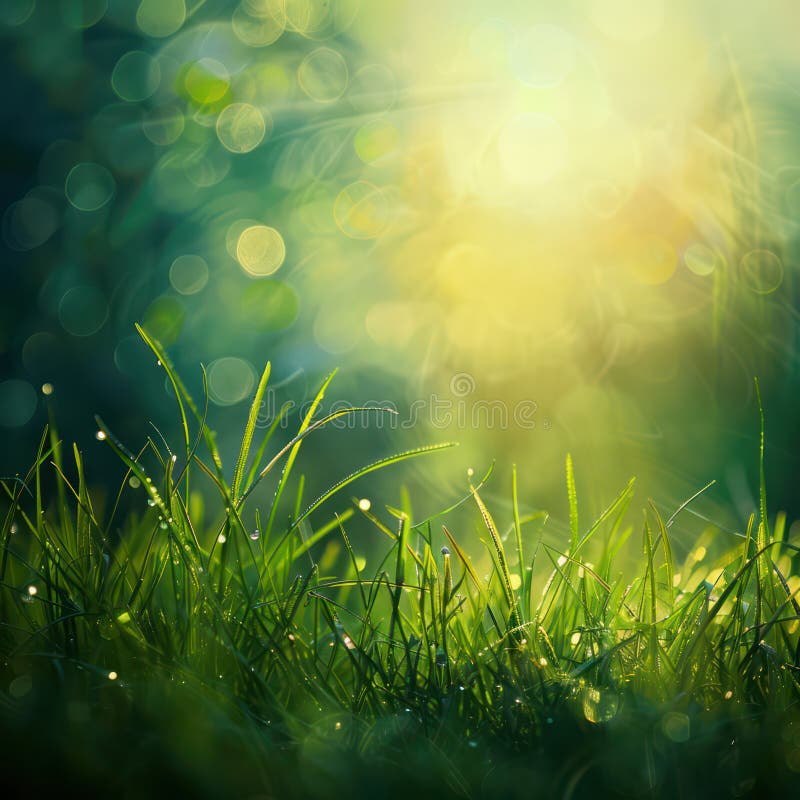 Abstract Spring Green Grass on Meadow Background Stock Illustration ...