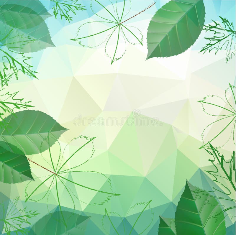Abstract Spring and Summer Background with Leaves Stock Vector ...