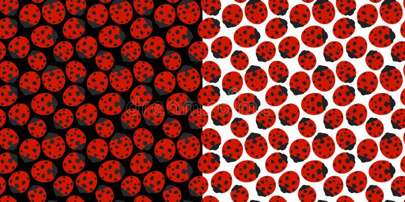 Abstract Spring or Summer Seamless Pattern Background with Ladybugs ...