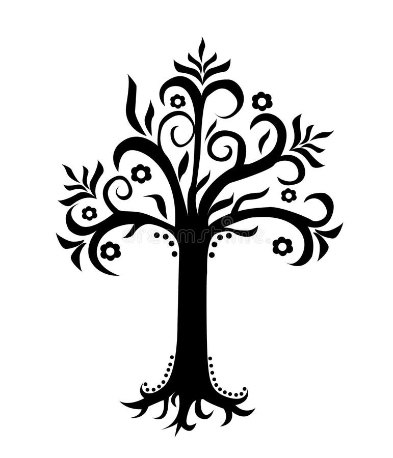 Spring Tree Clip Art Black And White