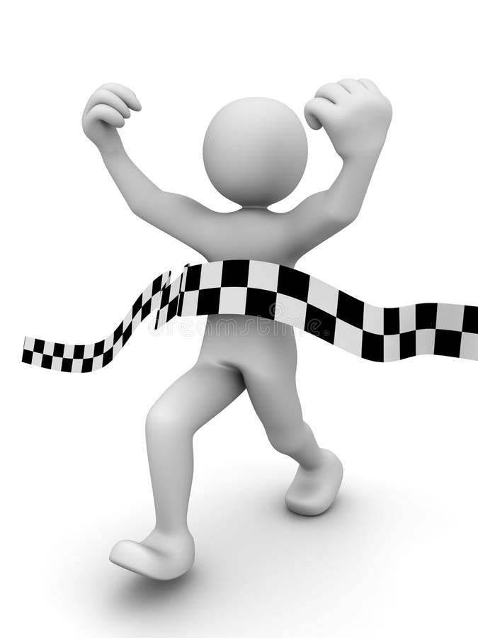 Photo Finish - Runners Cross Finish Line Together Stock Illustration ...