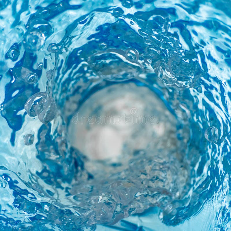 Abstract Square Background with a Stream of Blue Transparent Water ...