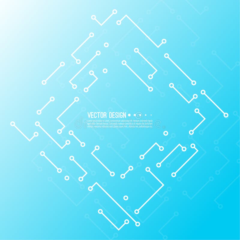 Abstract Square Banner. Vector Electronic Motherboard Illustration ...