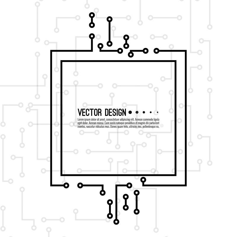 Abstract Square Banner. Vector Electronic Motherboard Illustration ...