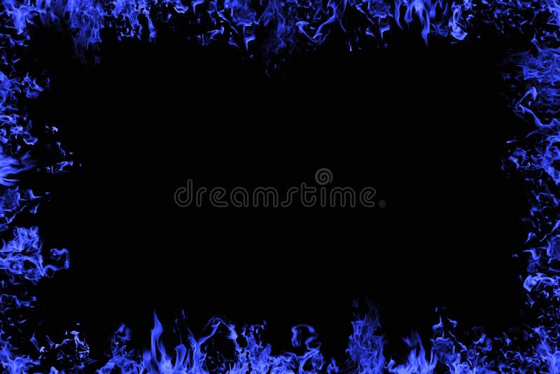 Abstract Square of Blue Fire on a Black Background Stock Illustration ...
