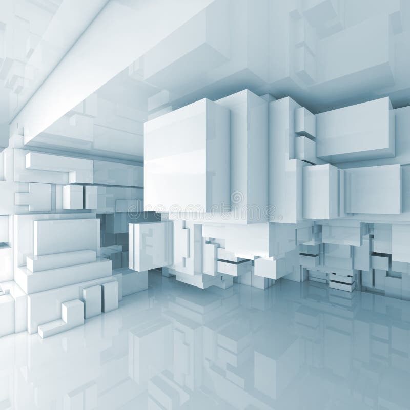 Abstract Square 3d Room Interior Background Stock Illustration ...