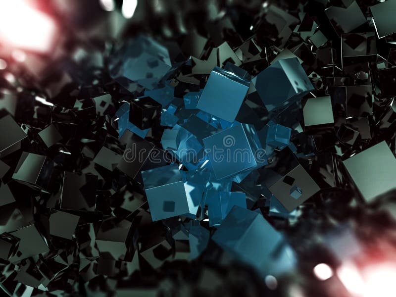 Abstract Square Dark Background. 3D Stock Illustration - Illustration ...