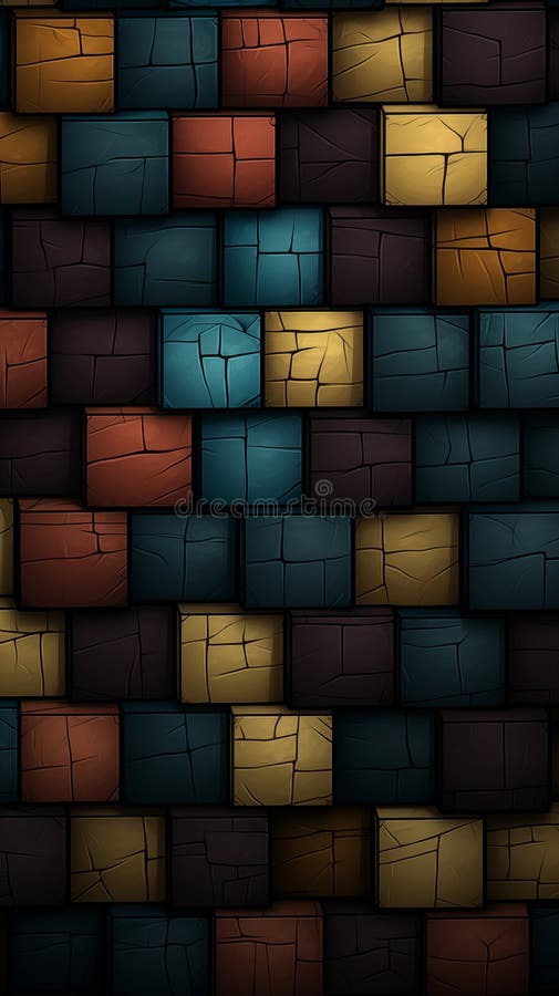 Abstract Square Earthy Pattern Design Textured Tiles Stock Photo ...