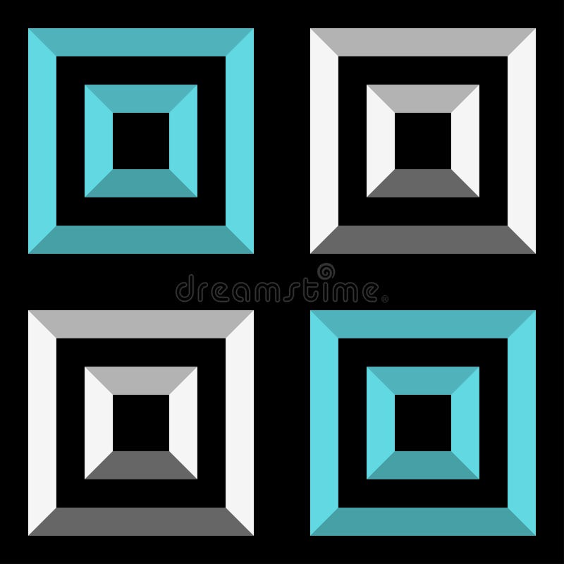 Abstract Square Element with Deformation Effect. Converging Squares ...