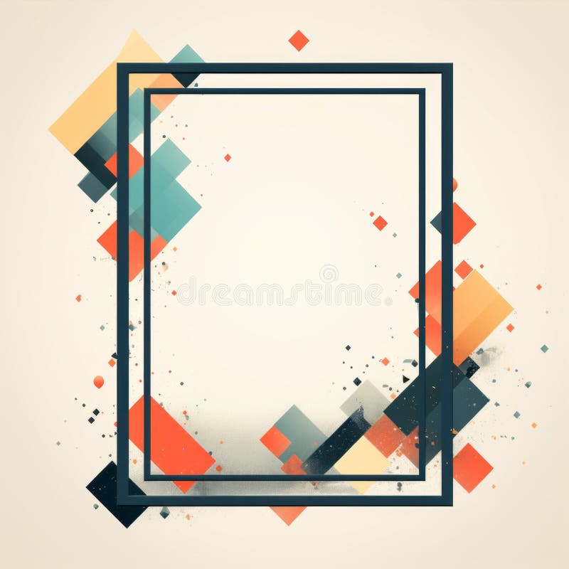 Abstract Square Frame on Beige Background Vector Illustration Stock ...