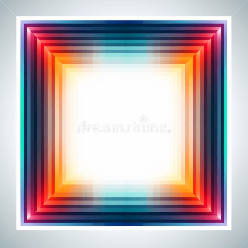 An Abstract Square Frame with Bright Colors Stock Illustration ...