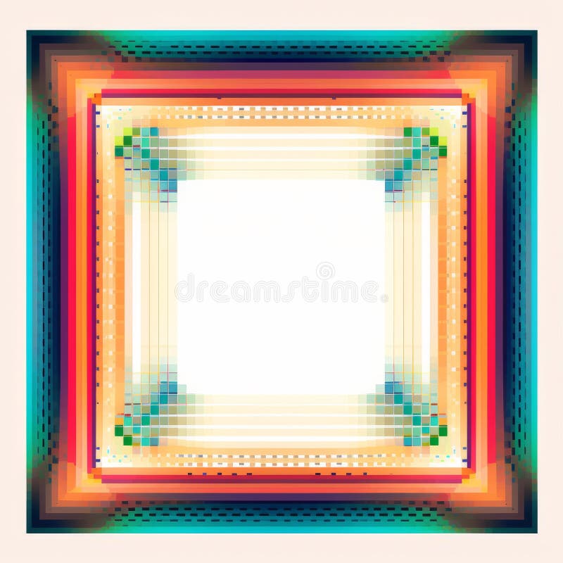 An Abstract Square Frame with Colorful Squares Stock Illustration ...