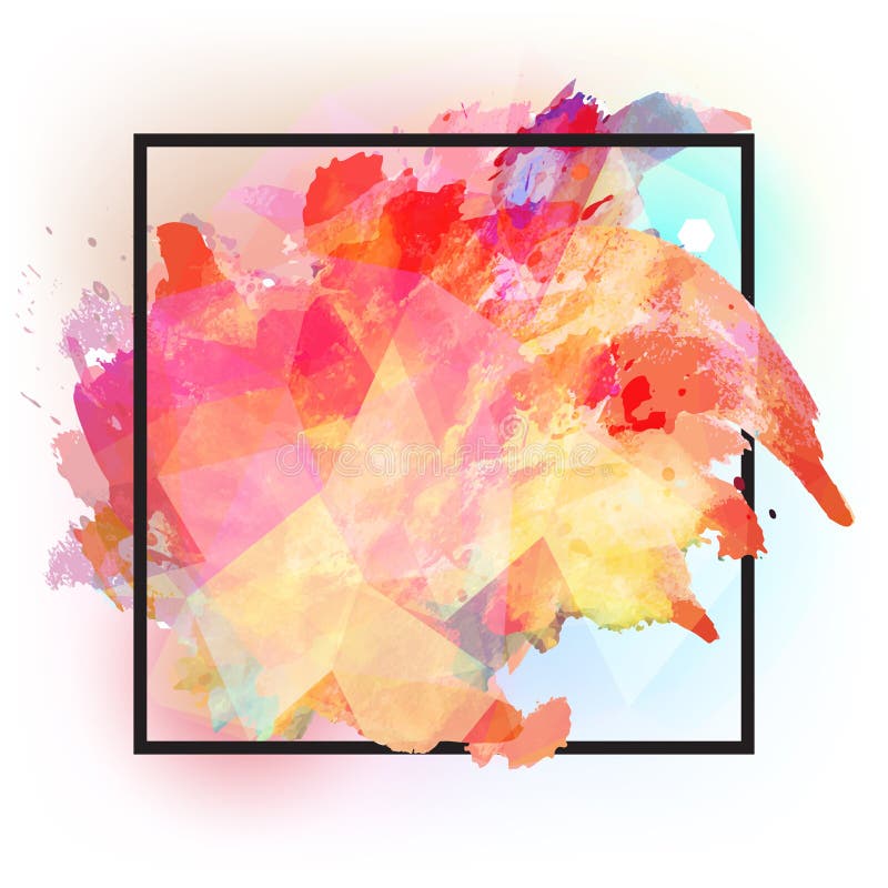 Abstract Square Frame with Colourful Splash. Stock Illustration ...
