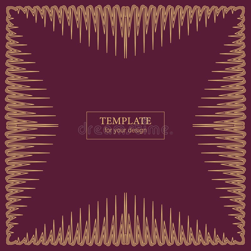 Abstract Square Frame with Dynamic Curved Lines Stock Vector ...