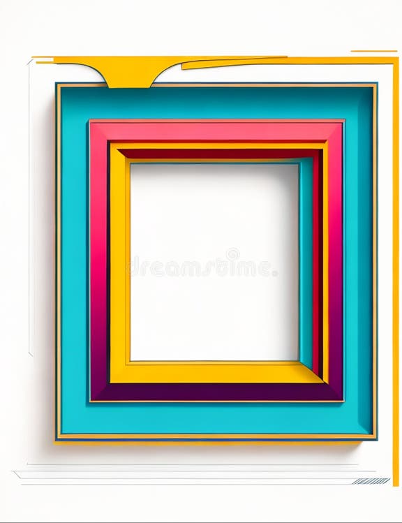 Abstract Square Frame Illustration Creative Geometric Artwork in Modern ...