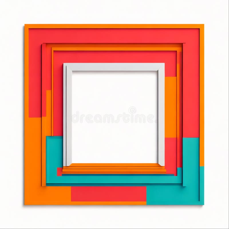 Abstract Square Frame Illustration Creative Geometric Artwork in Modern ...