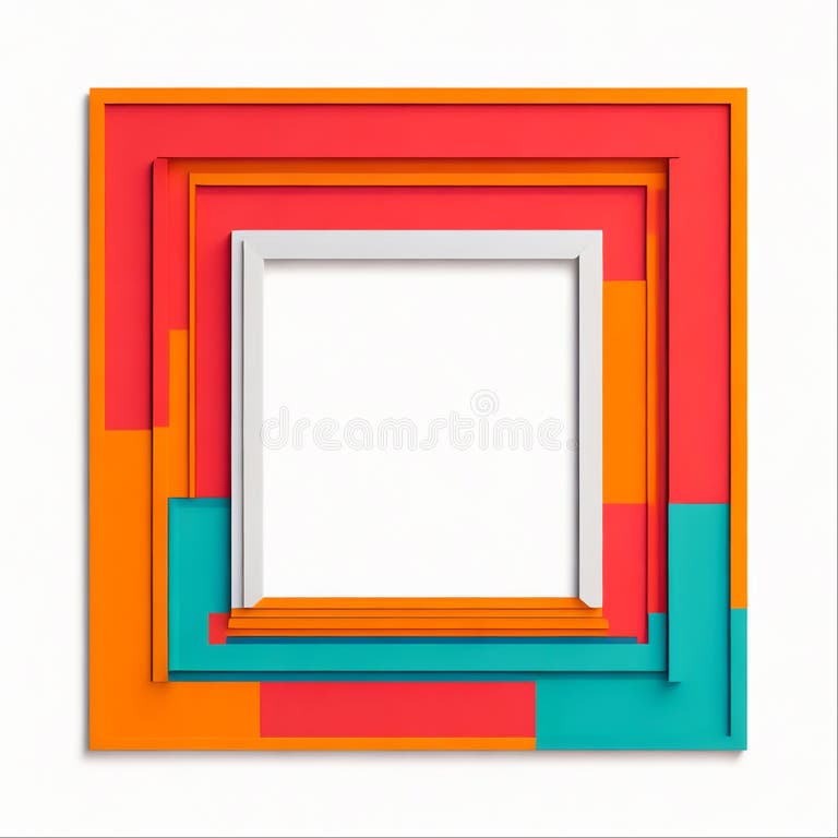 Abstract Square Frame Illustration Creative Geometric Artwork in Modern ...
