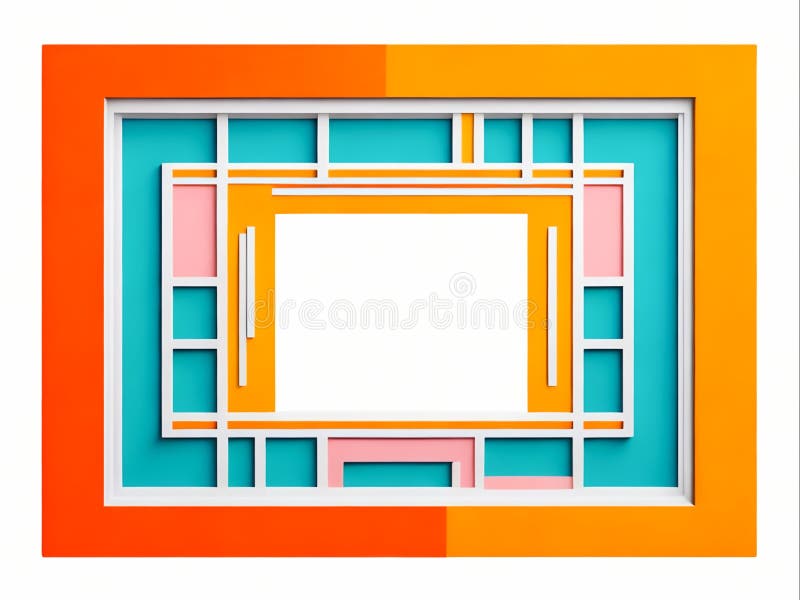 Abstract Square Frame Illustration Creative Geometric Artwork in Modern ...