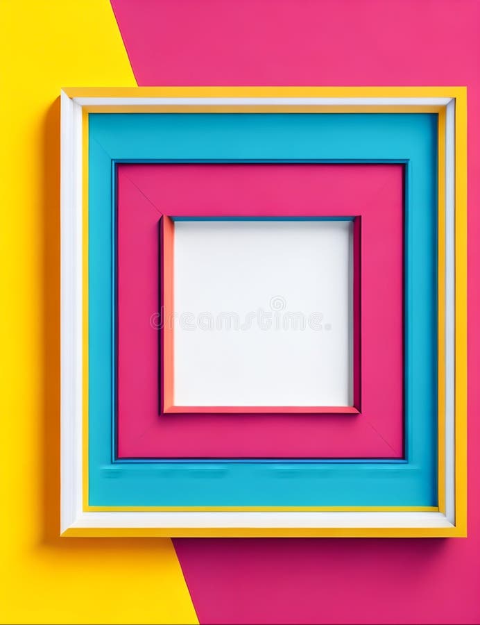 Abstract Square Frame Illustration Creative Geometric Artwork in Modern ...