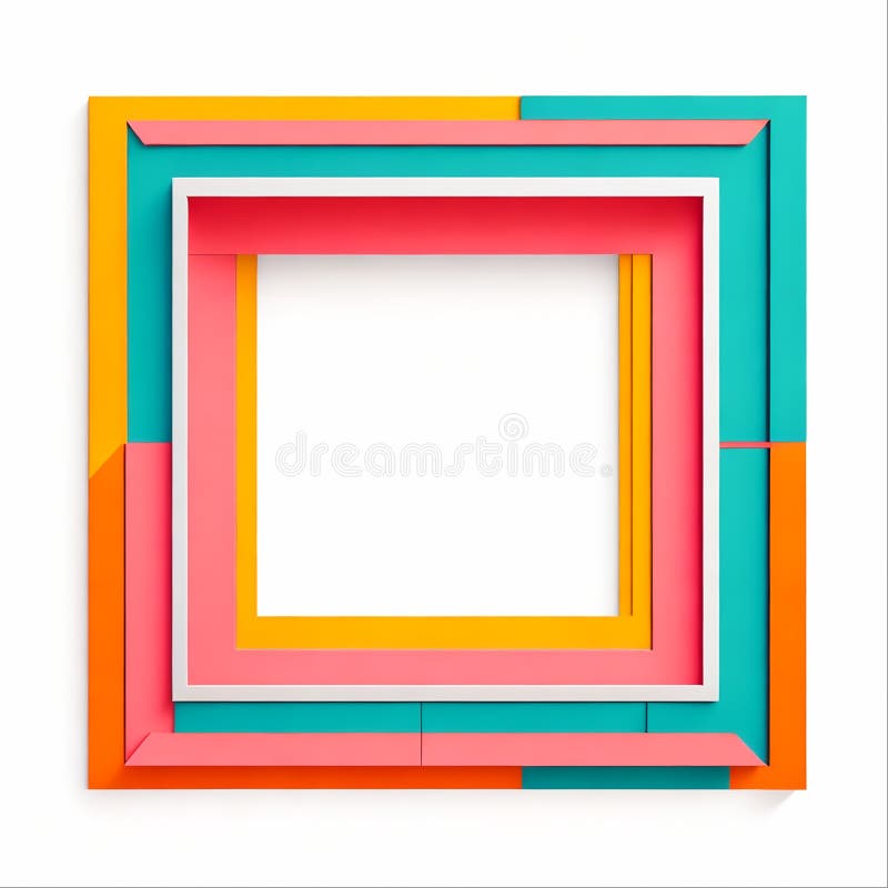 Abstract Square Frame Illustration Creative Geometric Artwork in Modern ...