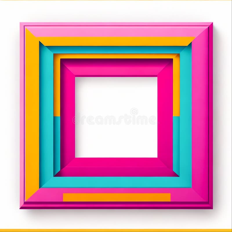 Abstract Square Frame Illustration Creative Geometric Artwork in Modern ...