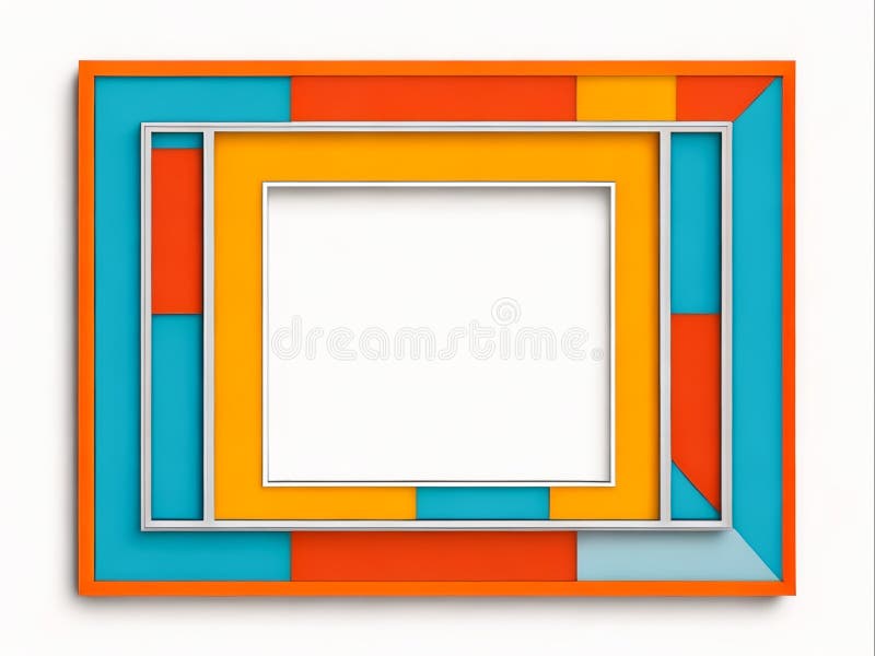 Abstract Square Frame Illustration Creative Geometric Artwork in Modern ...