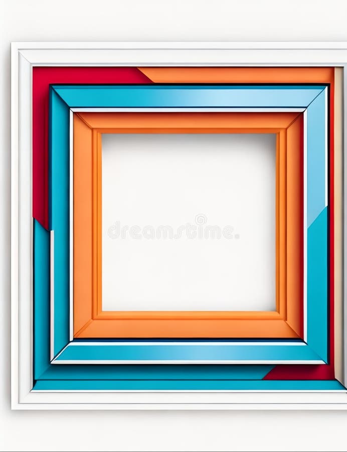 Abstract Square Frame Illustration Creative Geometric Artwork in Modern ...