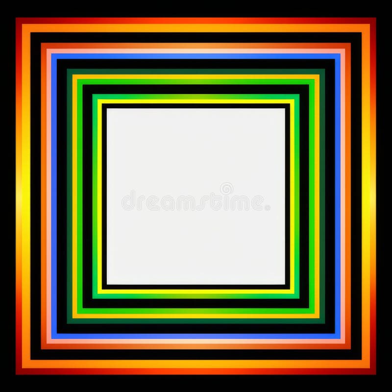 An Abstract Square Frame with Many Different Colors Stock Illustration ...