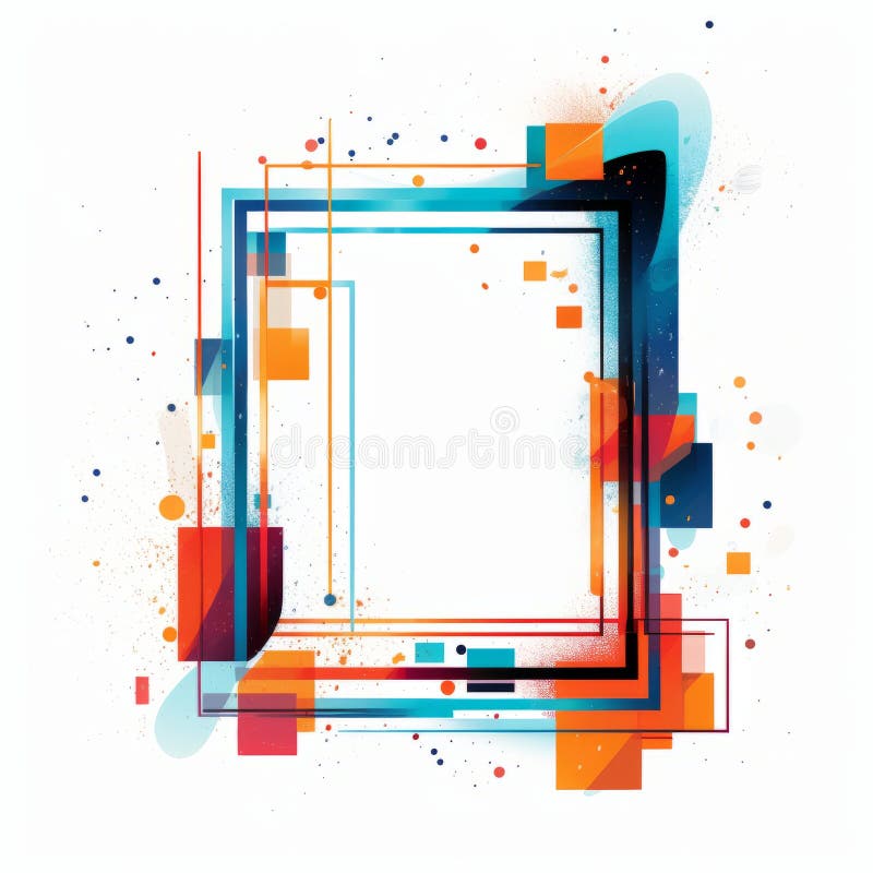 Abstract Square Frame on White Background Vector Illustration Stock ...