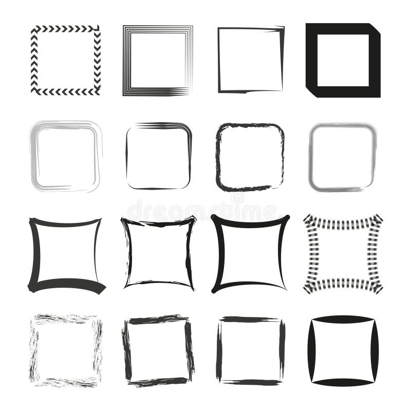 Abstract Square Frames Collection. Vector Illustration. EPS 10 Stock ...