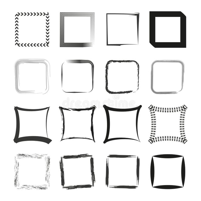 Abstract Square Frames Collection. Vector Illustration. EPS 10 Stock Vector - Illustration of ...