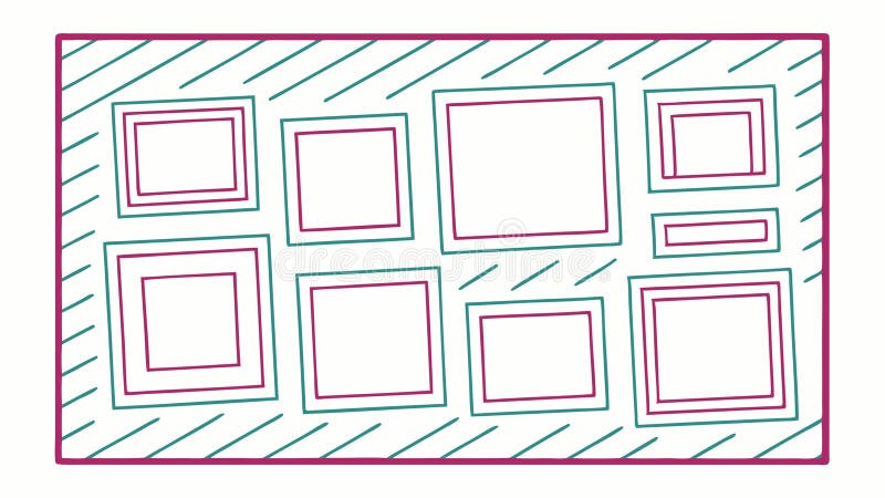 Abstract Square Frames Pattern, Modern Art Background, Vector Design ...