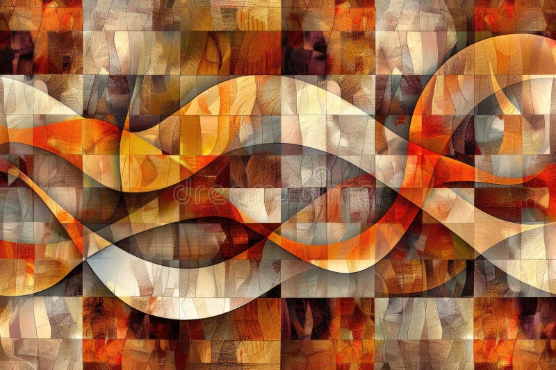 Abstract of Square Geometric Shapes Effect on Surface of Digital Cyber ...