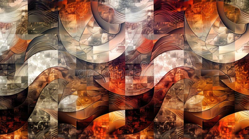 Abstract of Square Geometric Shapes Effect on Surface of Digital Cyber ...