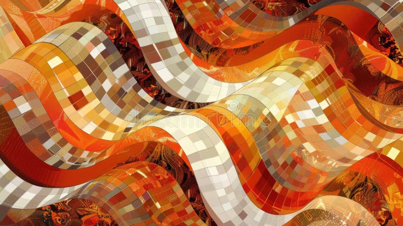 Abstract of Square Geometric Shapes Effect on Surface of Digital Cyber ...