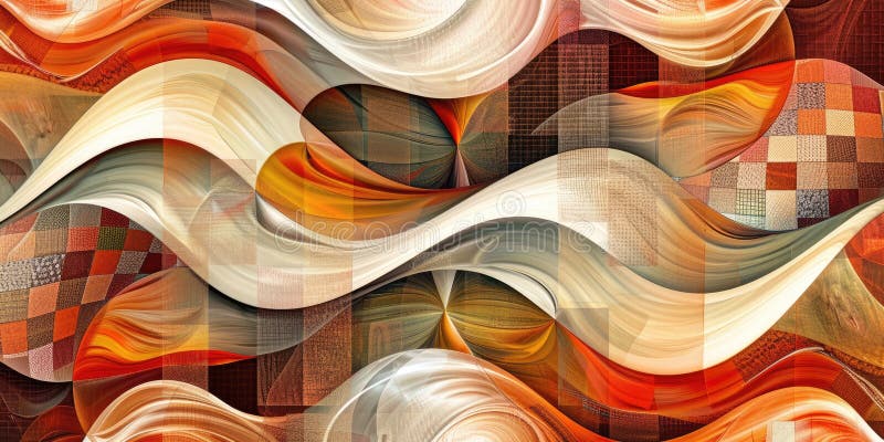 Abstract of Square Geometric Shapes Effect on Surface of Digital Cyber ...