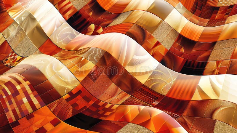 Abstract of Square Geometric Shapes Effect on Surface of Digital Cyber ...