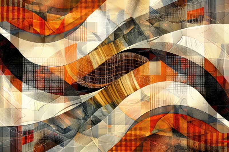 Abstract of Square Geometric Shapes Effect on Surface of Digital Cyber ...