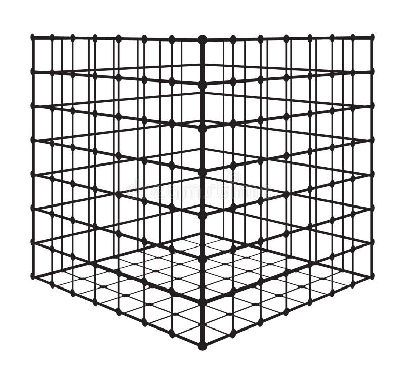 Abstract Square with Grid. Isometric Complex Figure Stock Illustration ...