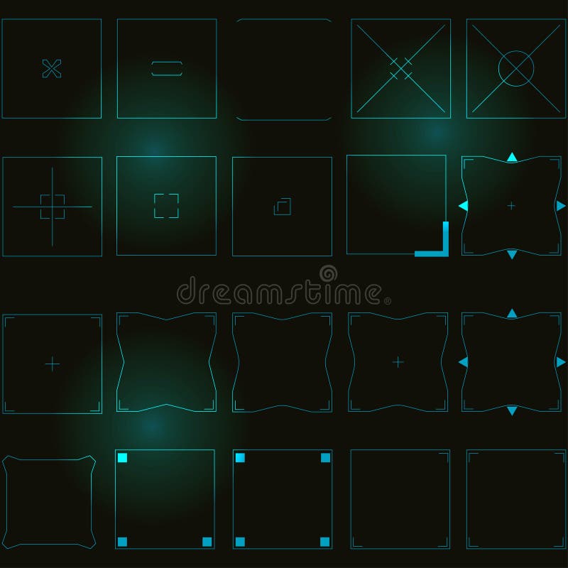 Abstract Square HUD Elements Stock Vector - Illustration of electronics ...