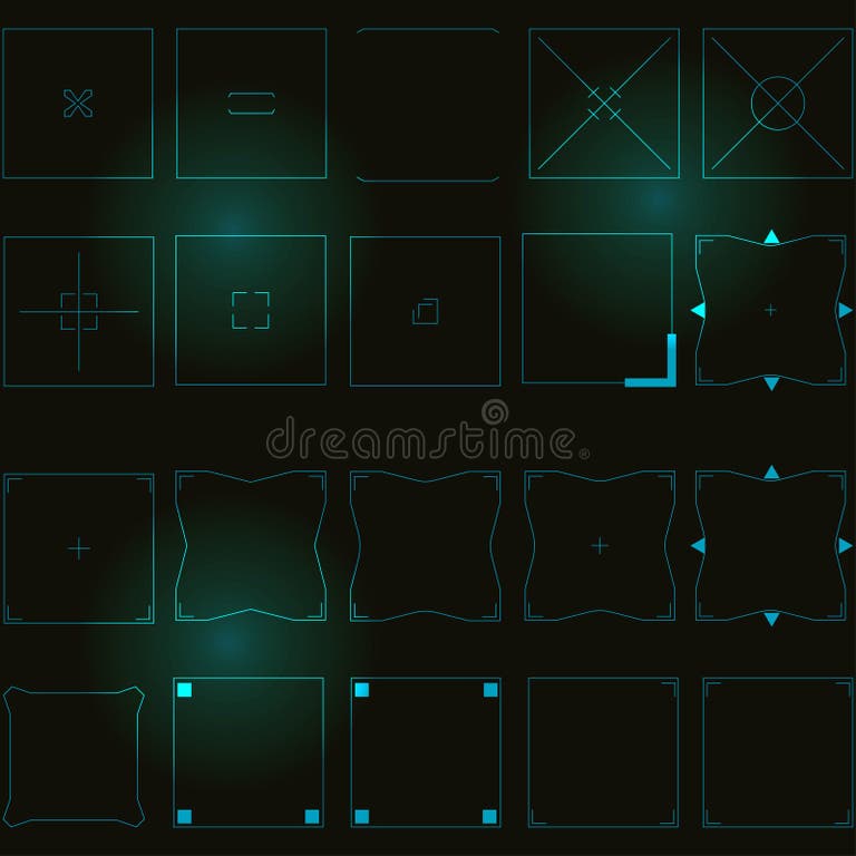 Abstract Square HUD Elements Stock Vector - Illustration of electronics ...