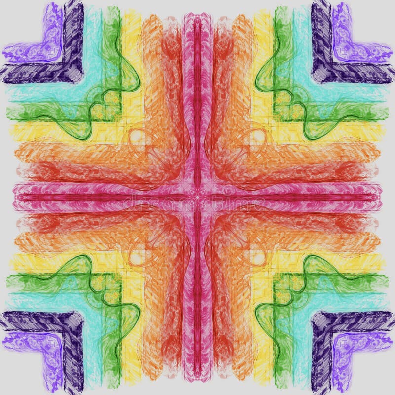 Abstract Square Illustration. Bright Rainbow Colors Stock Illustration ...