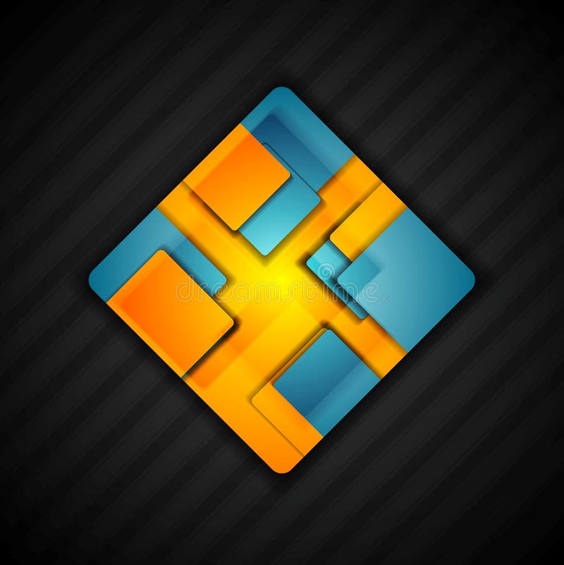 Abstract Square Logo Design Stock Vector - Illustration of blue, line ...