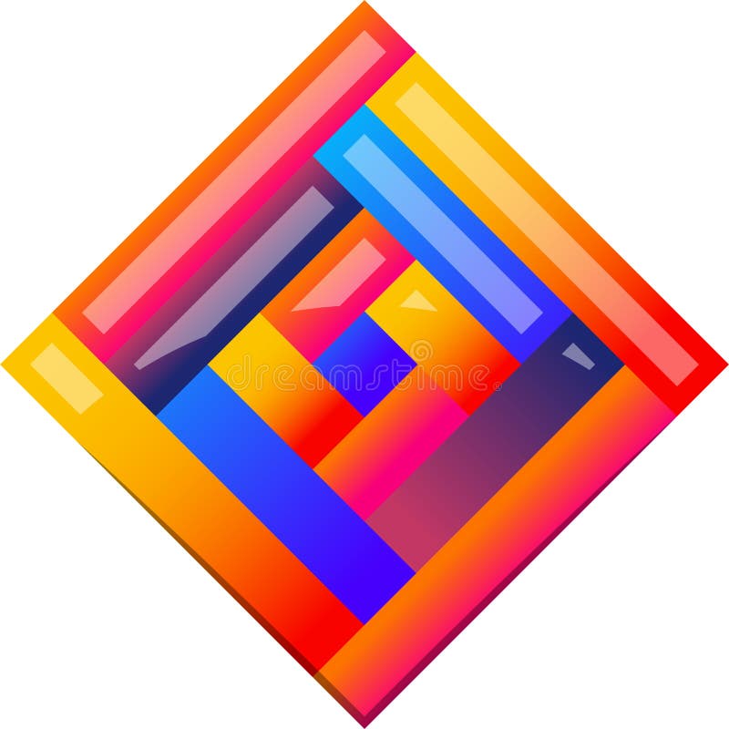 Abstract Square Logo Illustration in Trendy and Minimal Style Stock ...