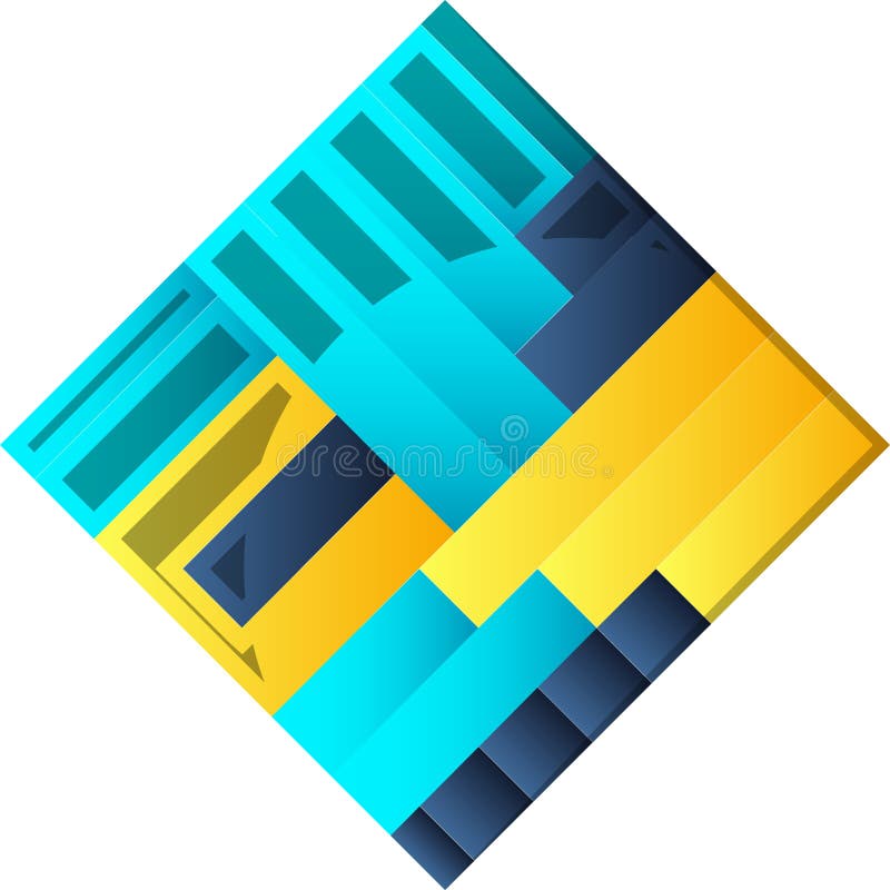 Abstract Square Logo Illustration in Trendy and Minimal Style Stock ...