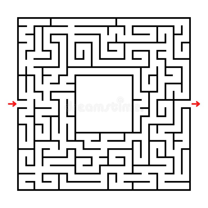Abstract Square Maze. Developmental Game for Children. Simple Flat ...