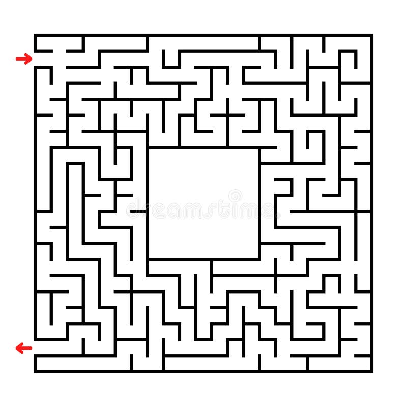 Square Maze. Game for Kids. Puzzle for Children. Easy Level of ...
